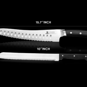 Piklohas Resharpenable Bread Knife, 10-inch Multifunction Serrated Knife, German HC Stainless Steel Bread Cutting Knife With Innovative Wavy Edge For Efficient Slicing, Razor Sharp For Homemade Bread