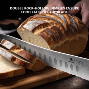 Piklohas Resharpenable Bread Knife, 10-inch Multifunction Serrated Knife, German HC Stainless Steel Bread Cutting Knife With Innovative Wavy Edge For Efficient Slicing, Razor Sharp For Homemade Bread