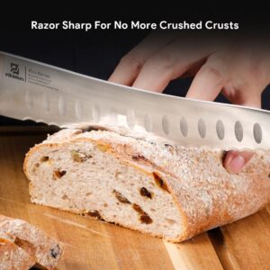 Piklohas Resharpenable Bread Knife, 10-inch Multifunction Serrated Knife, German HC Stainless Steel Bread Cutting Knife With Innovative Wavy Edge For Efficient Slicing, Razor Sharp For Homemade Bread