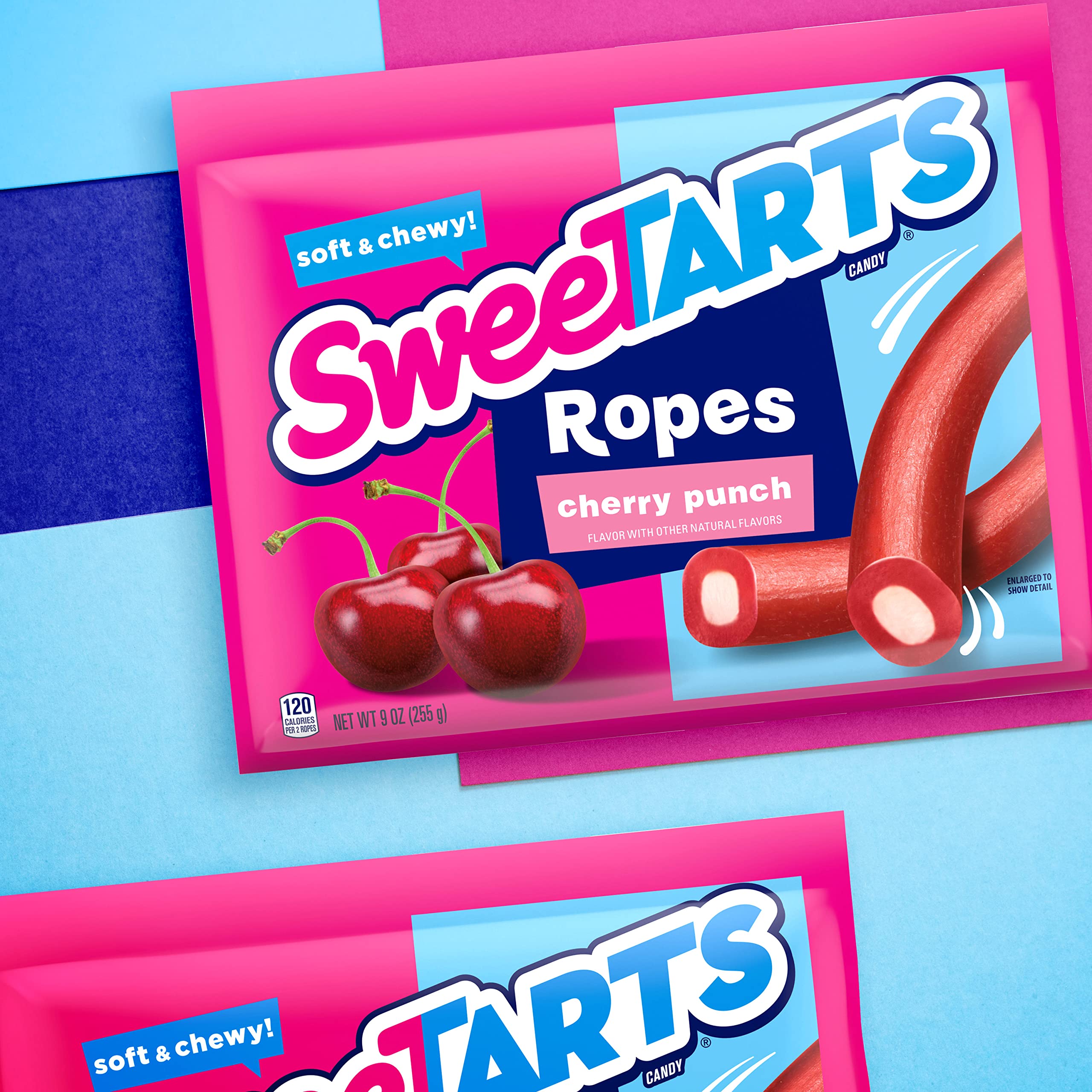 Bundle of SweeTARTS Ropes Candy, Cherry Punch, Twisted Rainbow Punch, & Tangy Strawberry, 9 Ounce (Pack of 3)