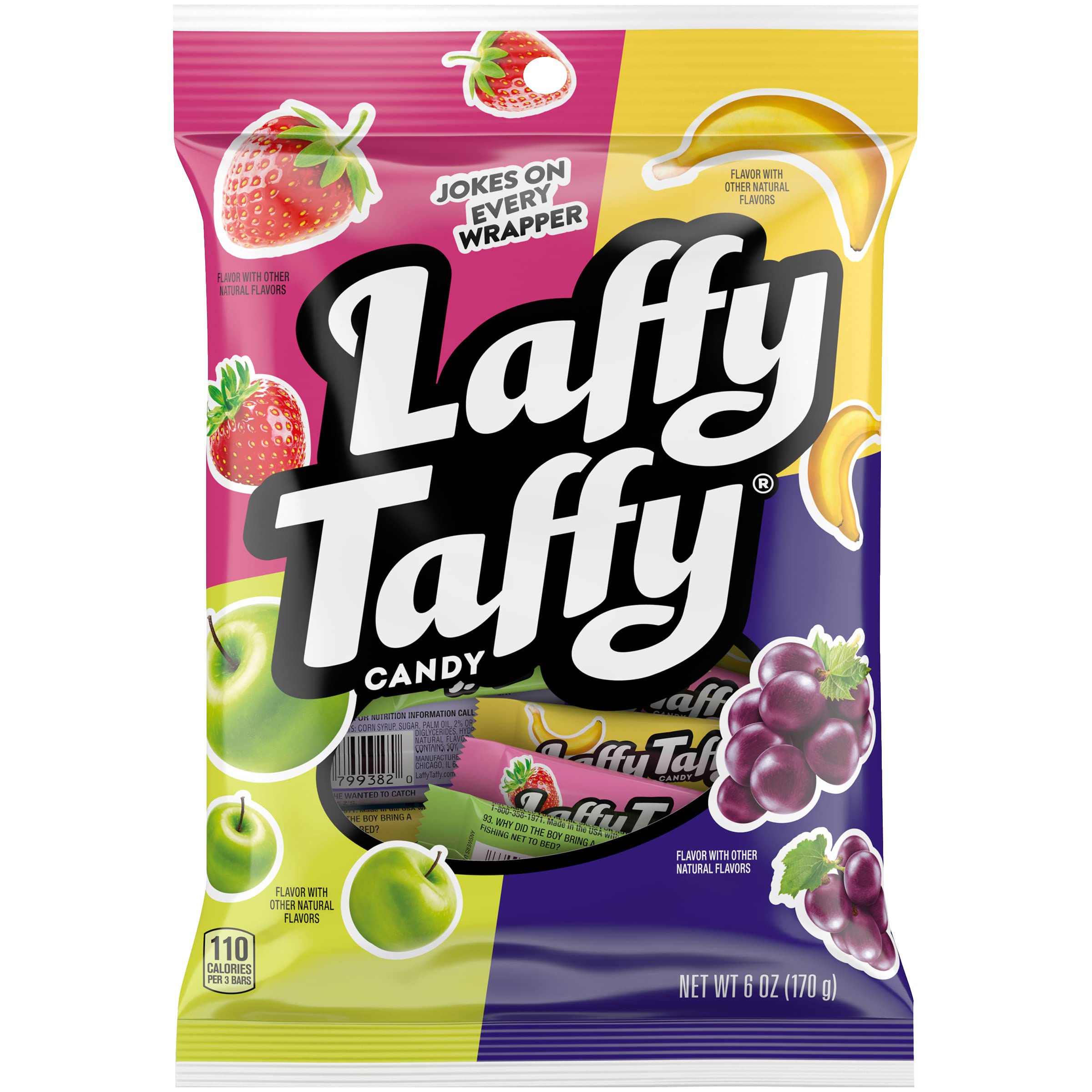 Bundle of Laffy Taffy Candy Individually Wrapped Mini Bars, Assorted Fruit Flavors & Fruit Combos, 6oz bags (Pack of 2)