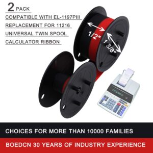 2 Pack Replacement for Porelon 11216 Universal Twin Spool Calculator Ribbon Universal GR24br Compatible with Sharp el-1197piii Nukote BR80c Casio fr-2650tm Adding Machine Ribbons Universal (Black/Red)