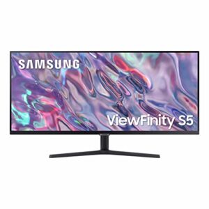 samsung 34" viewfinity s50gc series ultra-wqhd monitor, 100hz, 5ms, hdr10, amd freesync, eye care, borderless design, pip, pbp, ls34c502ganxza, 2023, black