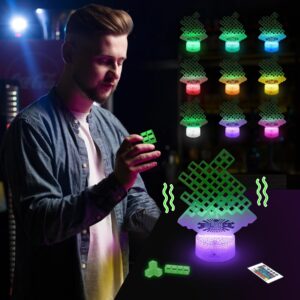 led glow in the dark stacking game -tumble tetra balance tower game with color changing lights - suspend board games for adults & family - great for summer parties, raves, or blacklight