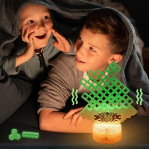 LED Glow in The Dark Stacking Game -Tumble Tetra Balance Tower Game with Color Changing Lights - Suspend Board Games for Adults & Family - Great for Summer Parties, Raves, or Blacklight