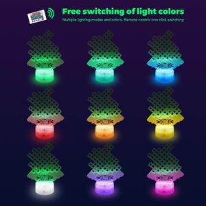 LED Glow in The Dark Stacking Game -Tumble Tetra Balance Tower Game with Color Changing Lights - Suspend Board Games for Adults & Family - Great for Summer Parties, Raves, or Blacklight