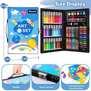 iBayam Art Supplies, 149-Pack Drawing Kit Painting Art Set Art Kits Gifts Box, Arts and Crafts for Kids Girls Boys, with Coloring Book, Crayons, Pastels, Pencils, Watercolor Pens & Cakes