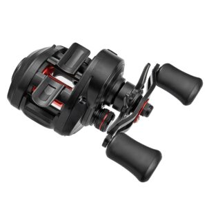 Baitcasting Reel Dual Brakes Lightweight 7.1:1 High Speed Gear Ratio 6 Stainless Steel Ball Bearings Baitcaster (Left Hand)