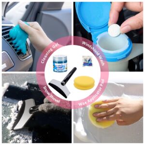 AUTODECO 41Pcs Car Cleaning Wash Kit Interior Detailing Cleaner Kit with High Power Handheld Vacuum, Collapsible Bucket, Windshield Tool, Gel, Snow Shovel, Tire Brush, Complete Car Care Tools, Pink