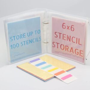 NEGLEX Cookie Stencil Storage Binder, Stamp & Die Cut Storage Binder with 50 Clear Sheet Protectors Holds 6"x6" Size - Clear Binder with D-rings for Scrapbooking Die-Cuts, Embossing Folders Organizer