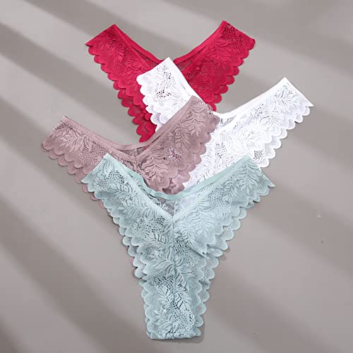 Underwear Women Sexy Lace Thongs Underwear Women Naughty for Sex Low Rise Floral Lace T-Back Thong Breathable Stretch Soft Oversize Panties No Show Underwear for Women Light Blue