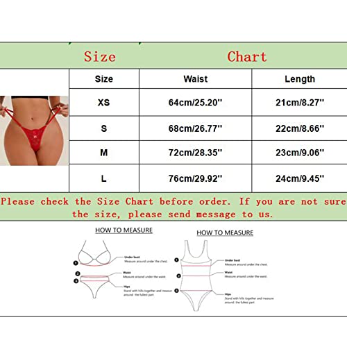 Underwear Women Sexy Lace G- String Thongs for Women Naughty for Sex Low Waist Stretch T-Back Tangas Breathable Lightweight Bikini Pants Women Underwear Red