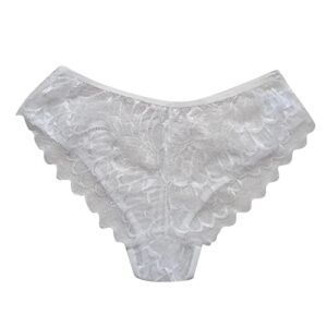 Underwear Women Panties for Women Sexy Naughty Low Rise Floral Lace No Trace Criss Cross T-Back Thongs Breathable Stretch Strap Underwear Seamless Underwear for Women White