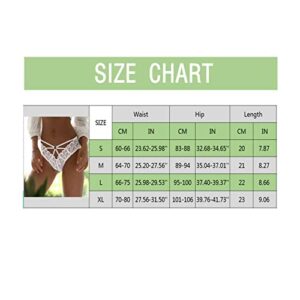 Underwear Women Panties for Women Sexy Naughty Low Rise Floral Lace No Trace Criss Cross T-Back Thongs Breathable Stretch Strap Underwear Seamless Underwear for Women White