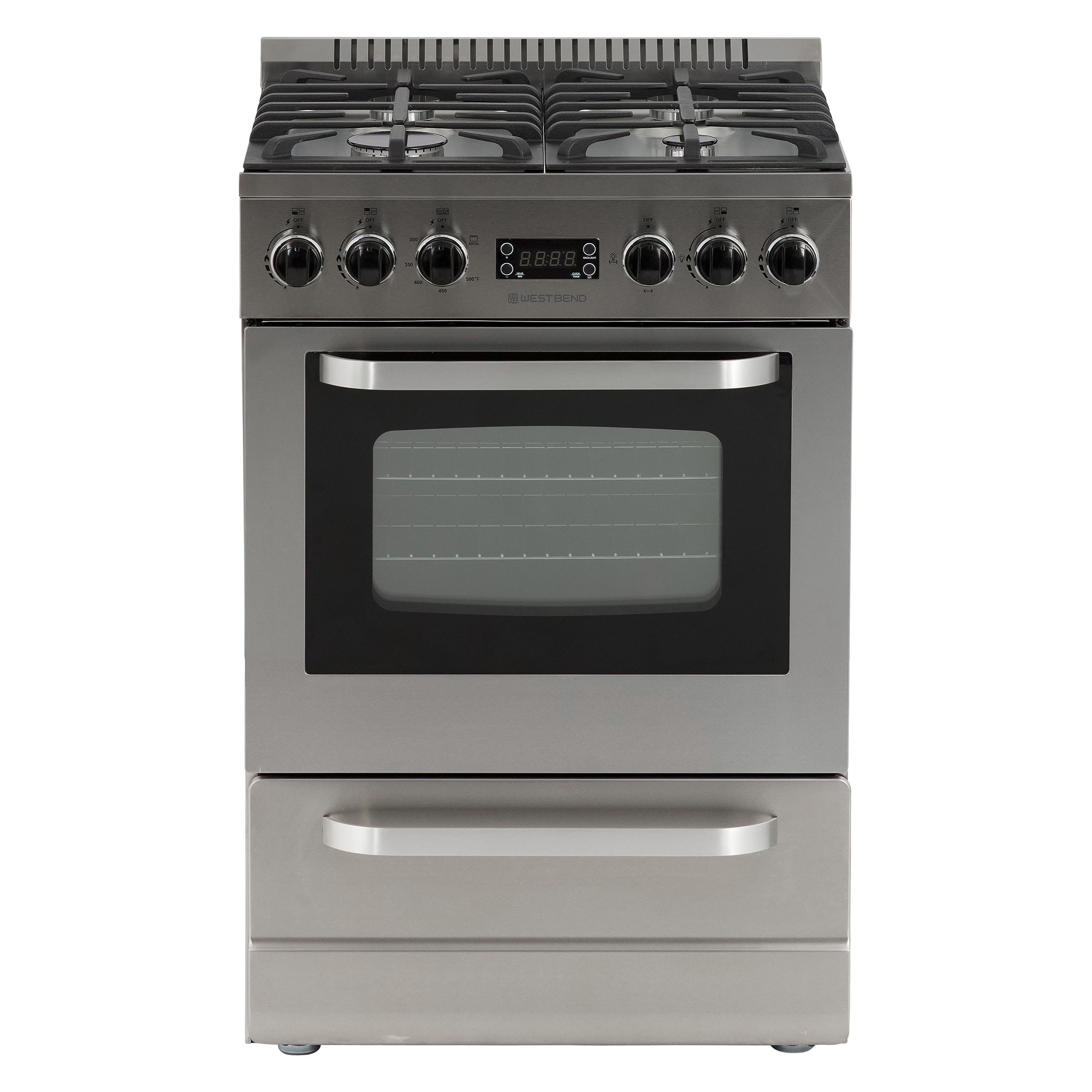 West Bend WB240GRPSS Gas Range Oven, 24-inch, Metallic