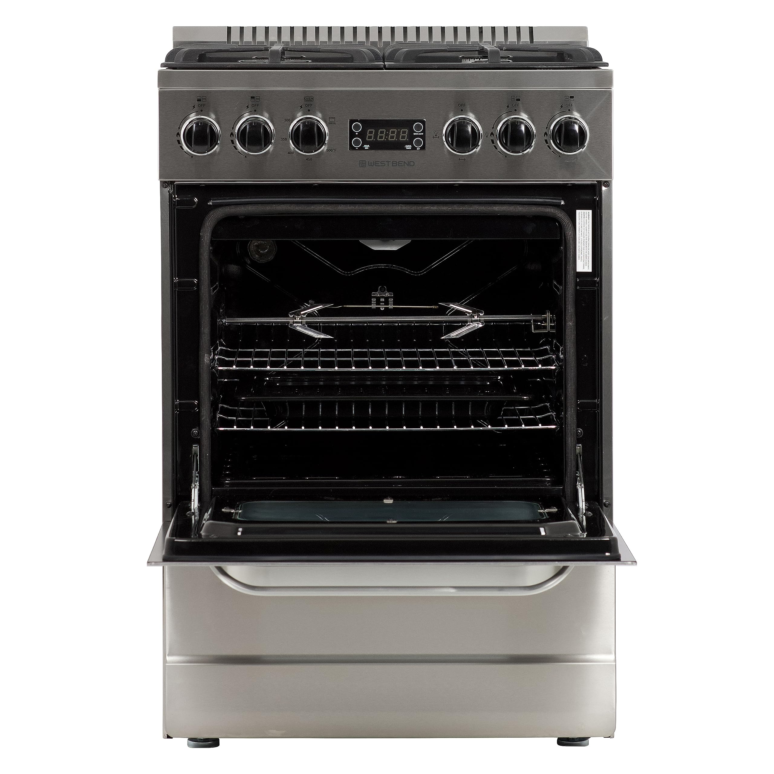 West Bend WB240GRPSS Gas Range Oven, 24-inch, Metallic