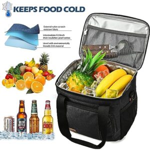 MIYCOO Insulated Lunch Bags for Men Women Lunch Bags Large Lunch Box Leakproof Soft Cooler Tote Bag (Black, 12L)