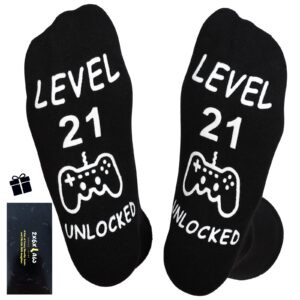 zxgxlaw christmas birthday gifts for 21st old teen boy girls, funny socks for men 21 year old male gamer