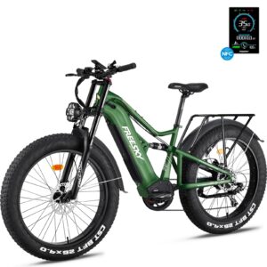 freesky 2024 upgraded electric bike 𝟏𝟖𝟎𝟎𝐖, 48v 25ah battery ebike for adults, 26" fat tire electric bicycle 35mph full suspension mountain beach e bike, up to 105 miles range