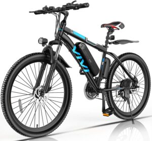 vivi electric bike for adults 26 inch 500w ebike for adults removable 48v battery, electric mountain bike 21 speed gears, electric bicycle 50 miles/pedal assist