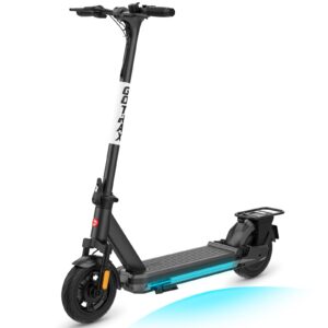 gotrax eclipse ultra electric scooter, 500w motor 20 mph top speed, up to 38 miles long range 10" pneumatic tire with front and rear double suspension, foldable e scooter for adult black