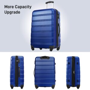 Merax Luggage sets of 3 Piece Carry on Luggage Airline Approved,Hard Case Luggage Expandable Checked Luggage Suitcase Set with Wheels（Deepblue）