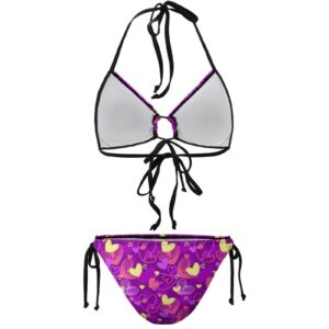 Shapes Love Themed Women's Bikinis Sets Halter String Triangle 2 Piece Sexy Swimsuit Bathing Suits L