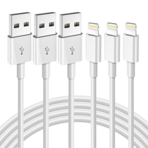 iphone fast charging cable [apple mfi certified] 3-pack 6ft lightning to usb cable iphone charger cord compatible with iphone 14 13 12 11 pro max xr xs x 8 7 6 plus se ipad and more 6ft