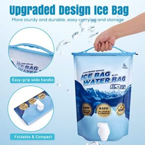 TOURIT Reusable Ice Bag 5lb Ice Pack for Cooler, Bag of Ice Collapsible Water Container with Spigot for Camping, Hiking, Drinking