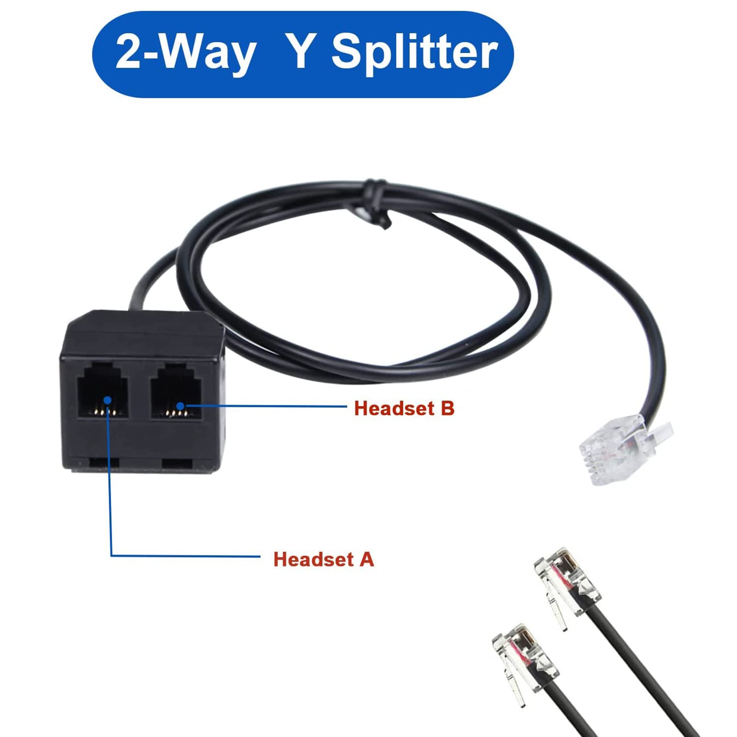 Callez RJ9 Telephone Training Splitter, Compatible with Plantronics, Mitel, Cisco, Yealink, Avaya, Polycom, ShoreTel, NEC, Aastra, Nortel, GE and Other IP Phones, Easy to Use