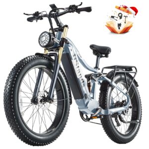 biguodir electric bike for adult 1000w foldable, 48v 30ah/20ah long range electric bicycle lg cells, 26"x4" fat tire ebike, up to 30mph dual hydraulic brakes, full suspension mountain class 3 ebike