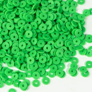 vivp 2000pcs clay beads,6mm green polymer clay beads colorful flat round clay beads for diy jewelry making bracelets necklace earring