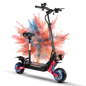 metamoov zo01 pro electric scooter dual motor 2400w up to 42 mph, 52v28ah battery range to 46 miles fast sports escooter 10" off road tires commuting electric scooter for adults with detachable seat