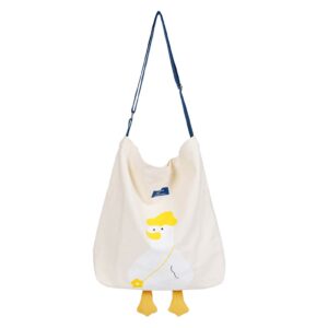 phaoullzon cute canvas tote bag funny duck bags hobo large kawaii shoulder crossbody bag