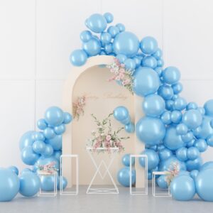 dazzle bright 100 pcs blue balloons latex balloons different party balloon kit for balloon garland arch birthday party graduation baby shower wedding holiday decoration (18-12-10-5 inch)