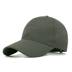 oversize xxl baseball caps,quick dry mesh sports hat for big heads 22"-25"，waterproof lightweight running sun hat. (armygreen)