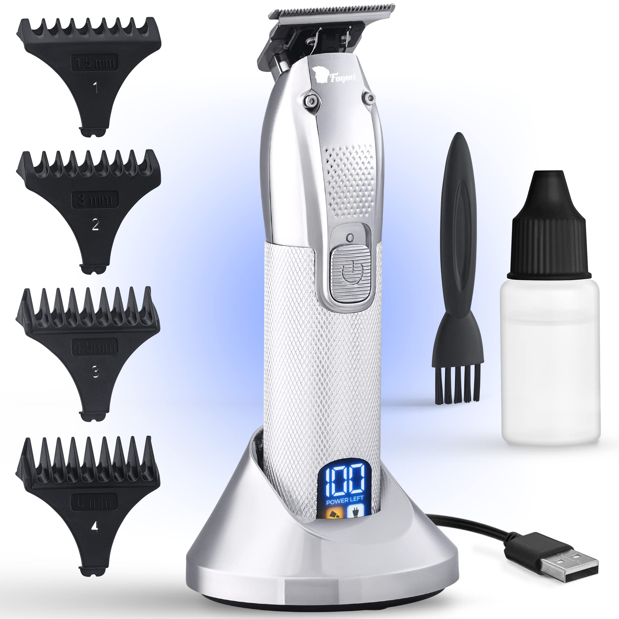 Fagaci Men's Hair Trimmer - Turbo Power with Precise Cutting, Adjusted Zero Gap Blades for Clean and Fine Cuts