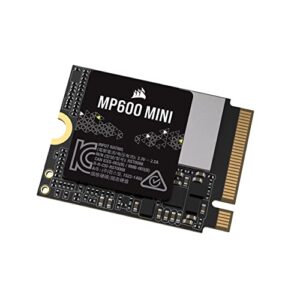 corsair mp600 mini 1tb m.2 nvme pcie x4 gen4 2 ssd – m.2 2230 – up to 4,800mb/sec sequential read – high-density 3d tlc nand – great for steam deck and microsoft surface – black