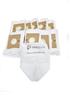 10pk bags for prolux x8 backpack vacuum cleaner, genuine hepa filtration, direct fit, disposable, designed in the usa