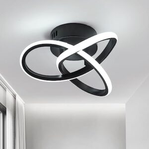 amzasa black hallway light mini artistic lamp modern led close to ceiling light for balcony corridor closet bedroom bathroom 15w 4000k neutral light