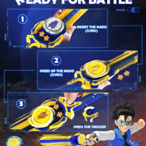 Infinity Nado Stadium - Battling Tops Burst Toy for Boys Grils Age 8-12 - Including Beystadium, 2 Gaming Top Toys, 2 Sword Launcher - Sapphire Blue and Flame Red