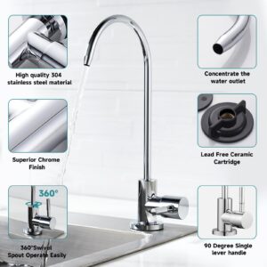 FVITA Drinking Water Kitchen Faucet Chrome Stainless Steel Sink Filter Water Faucet Reverse Osmosis Water Filter Faucet