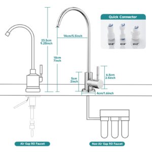 FVITA Drinking Water Kitchen Faucet Chrome Stainless Steel Sink Filter Water Faucet Reverse Osmosis Water Filter Faucet