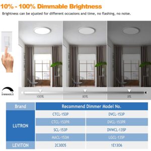 NOVELUX 7 inch Flush Mount LED Ceiling Light Fixtures Dimmable, Ultra Slim Round Led Ceiling Light Indoor & Outdoor for Kitchen, Bathroom, Hallway, Bedroom, Toilet, Basement White 3 Pack