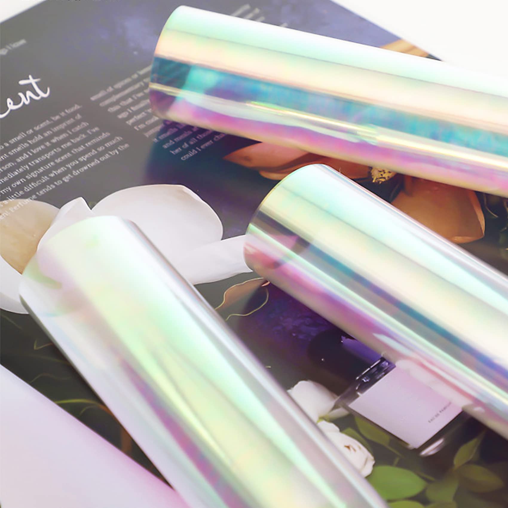 Morepack Iridescent Cellophane Roll, Iridescent Cellophane Wrap for Gift Baskets, Iridescent wrapping paper