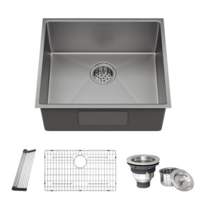 22in kitchen sink,undermount sink with grid,16 gauge stainless steel kitchen sink,single bowl kitchen sink,workstation sink,kitchen sink,include roller drying