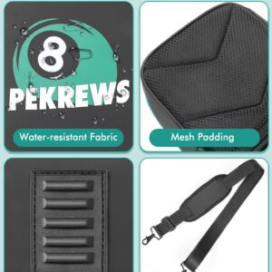 PEKREWS Pool Cue Case 4x4 Pool Stick Bag with Backpack Straps Soft Billiard Cue Carrying Case with Shoulder Strap, Billiard Stick Case Holds 4 Butts 4 Shafts and Billiards Accessories, Black