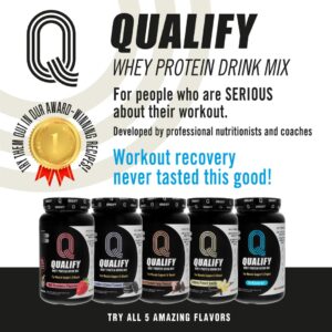 Qualify Whey Protein Powder Drink Mix, Cookies & Cream Flavored, Gluten Free, Highly Kosher, 25g Protein, 5.5g BCAA, 12.9g Essential Amino Acids, 1.65lb