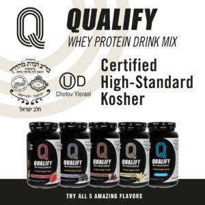 Qualify Whey Protein Powder Drink Mix, Cookies & Cream Flavored, Gluten Free, Highly Kosher, 25g Protein, 5.5g BCAA, 12.9g Essential Amino Acids, 1.65lb