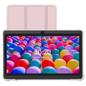 volentex 7 inch tablet, quad core android os, 32gb rom, wifi 6, bluetooth, dual camera, usb c tablet pc, 7" touch screen ips full hd display android tablet (pink)